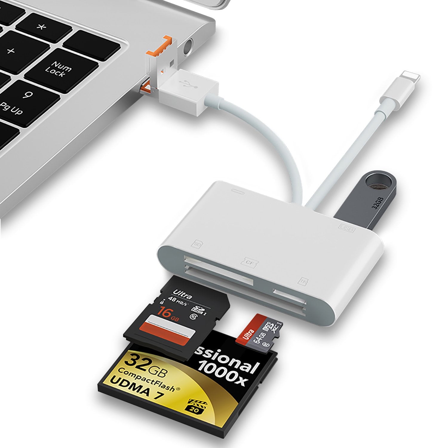 Hoion SD Card Reader, Memory Card Reader 5 in 1 USB C USB A Lightning ...