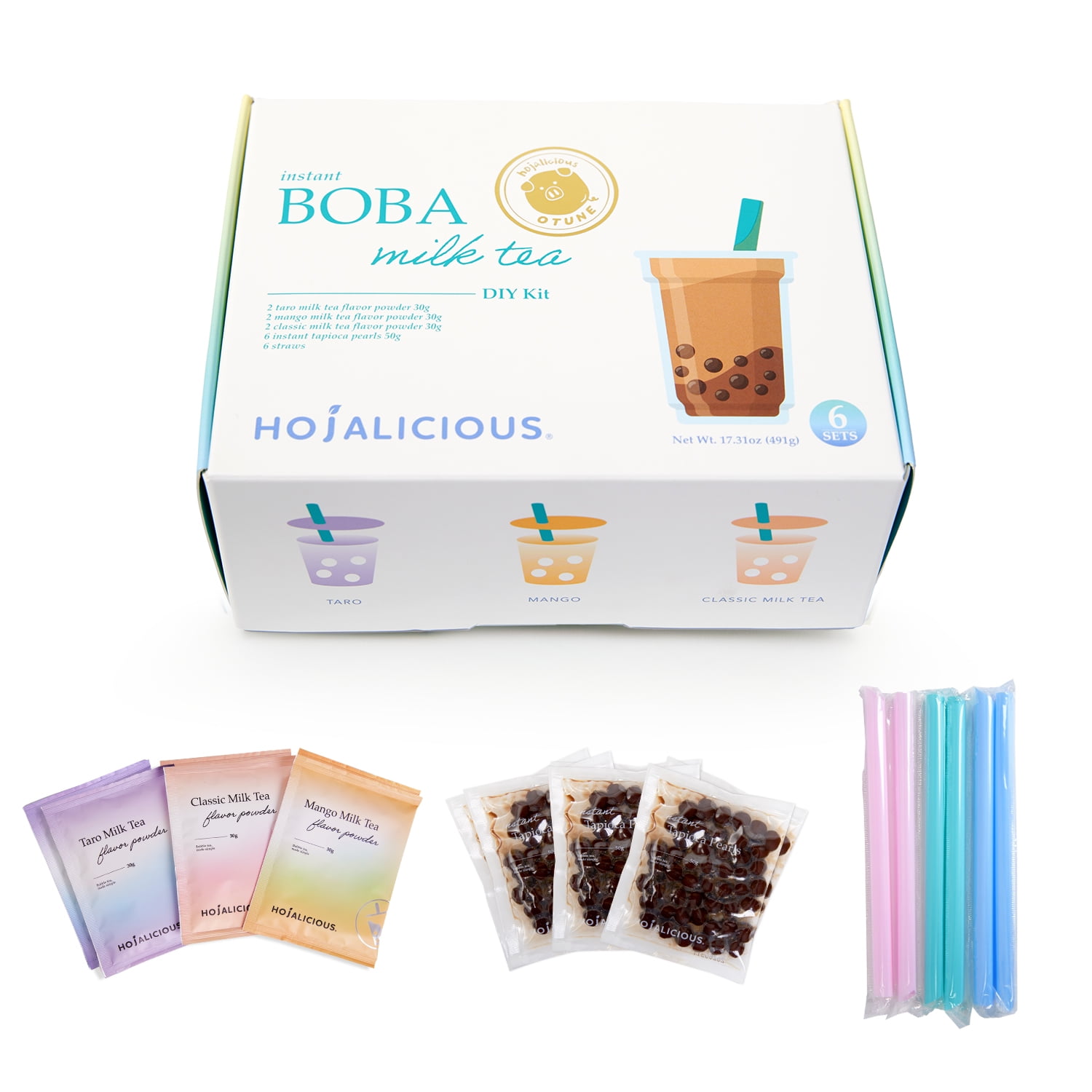 Hojalicious - DIY Instant Boba Milk Tea Kit: Classic Flavor, Mango ...