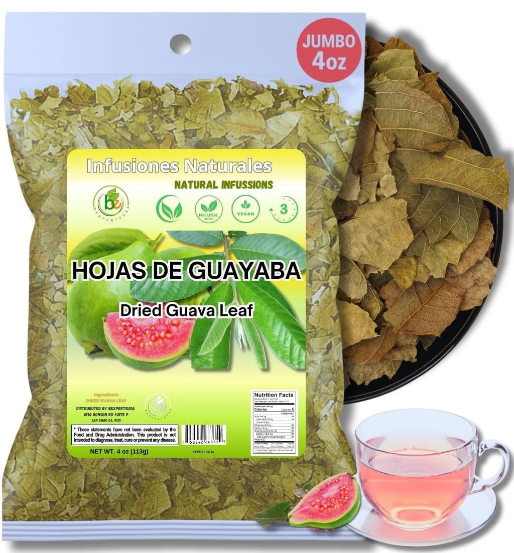 B-EXPERTS Guava Leaf Tea, Whole Dried, 4oz (113g), Caffeine-Free, Non-GMO, Vegan - Walmart.com