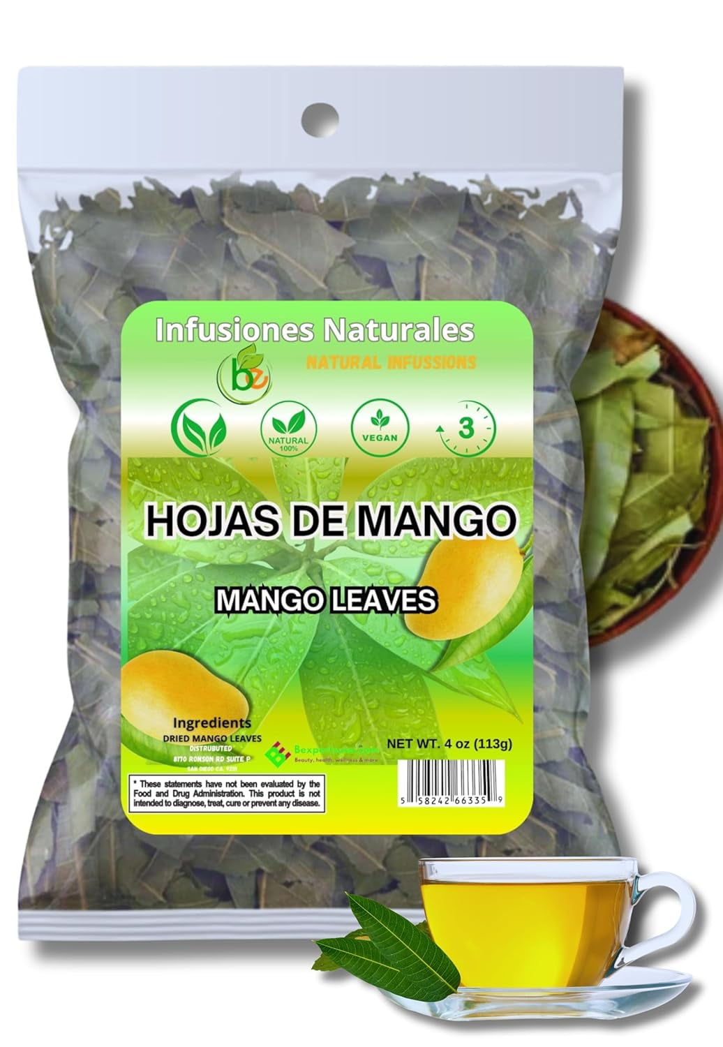 Hojas de Mango (Mango Leaf Tea) – Jumbo 4 oz Loose Leaf Herbal Tea ...