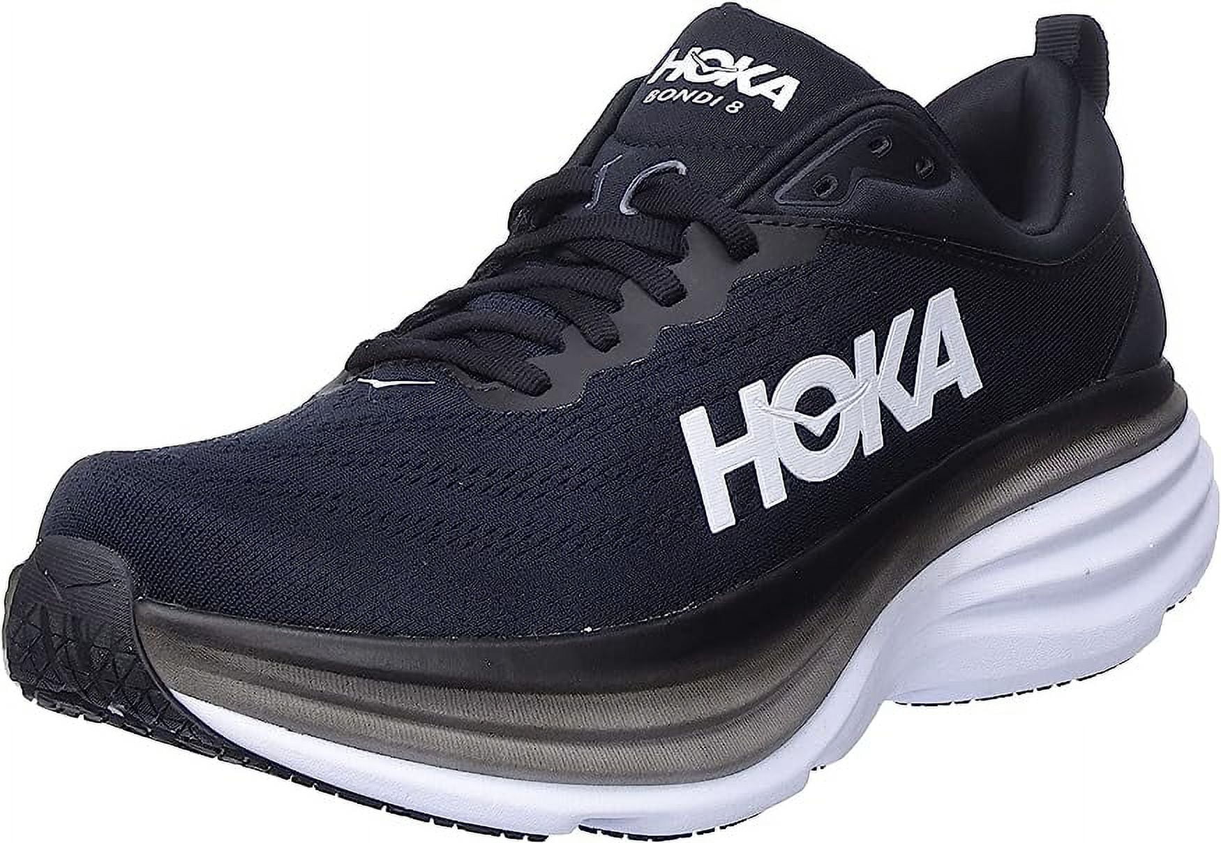 Hoka One Mens Bondi 8 Road Running Shoes - Black/White - 11.5 - Walmart.com