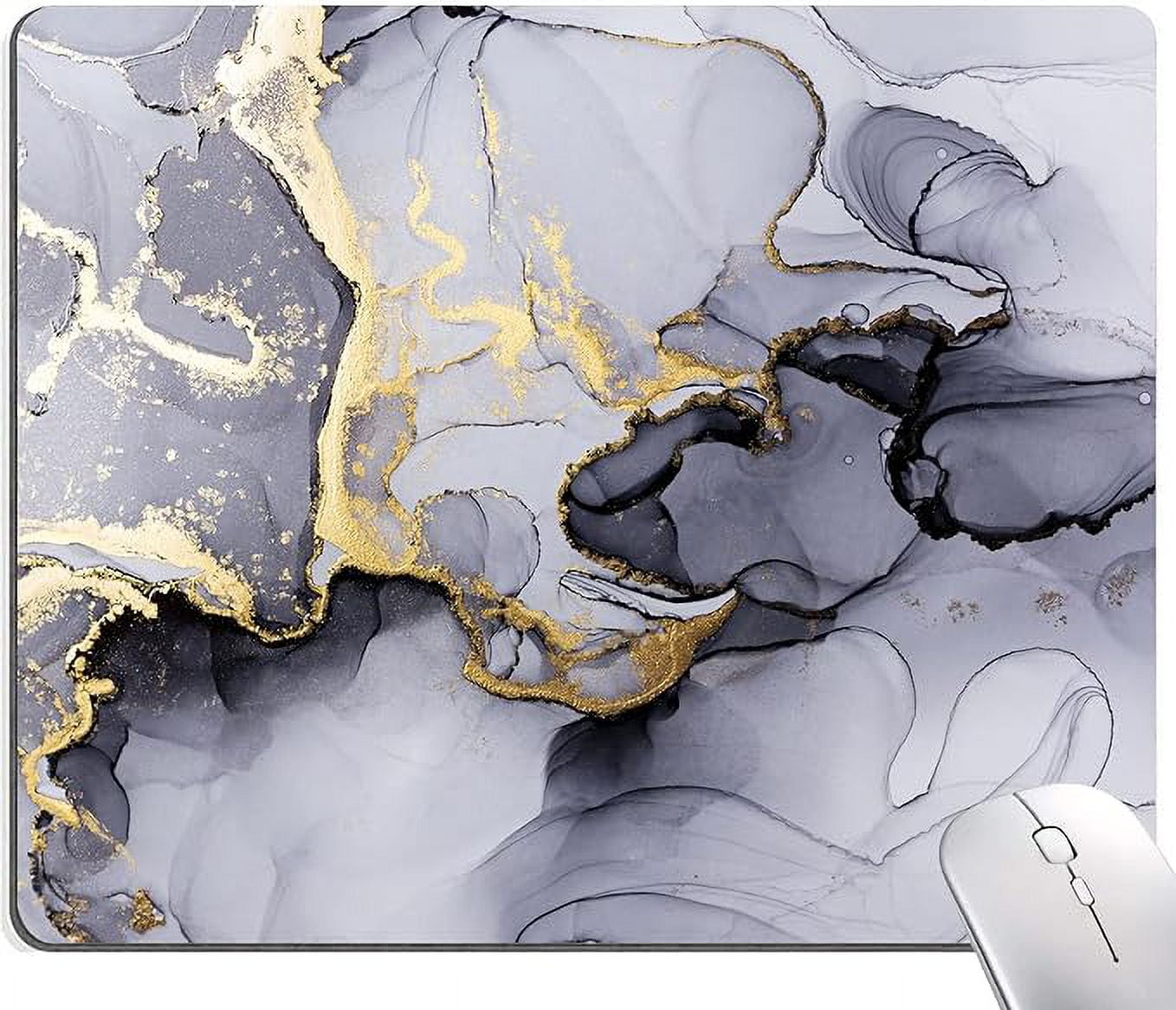 Hokafenle Gray Gold Black Marble Mouse Pad, Gaming Mouse Mat with ...