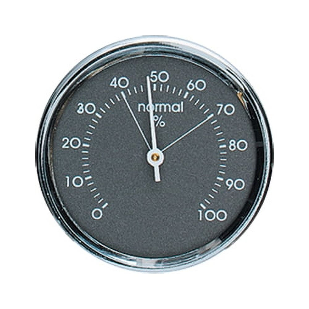 Hokco Analog Dial Hygrometer, 1.75 in. Diameter, Chrome Metal Bezel ...