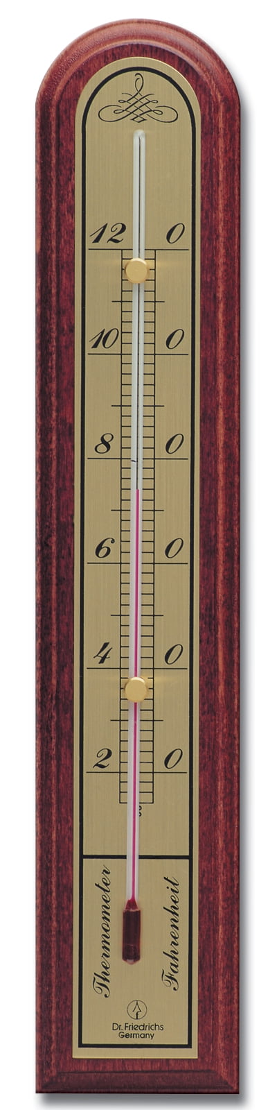 Hokco Wall Thermometer 10 inch Brass Scale Mahogany Finish - Walmart.com