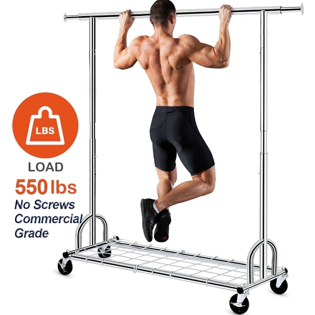 HOKEEPER Heavy Duty Clothing Rack, 550 lbs Capacity, Adjustable ...