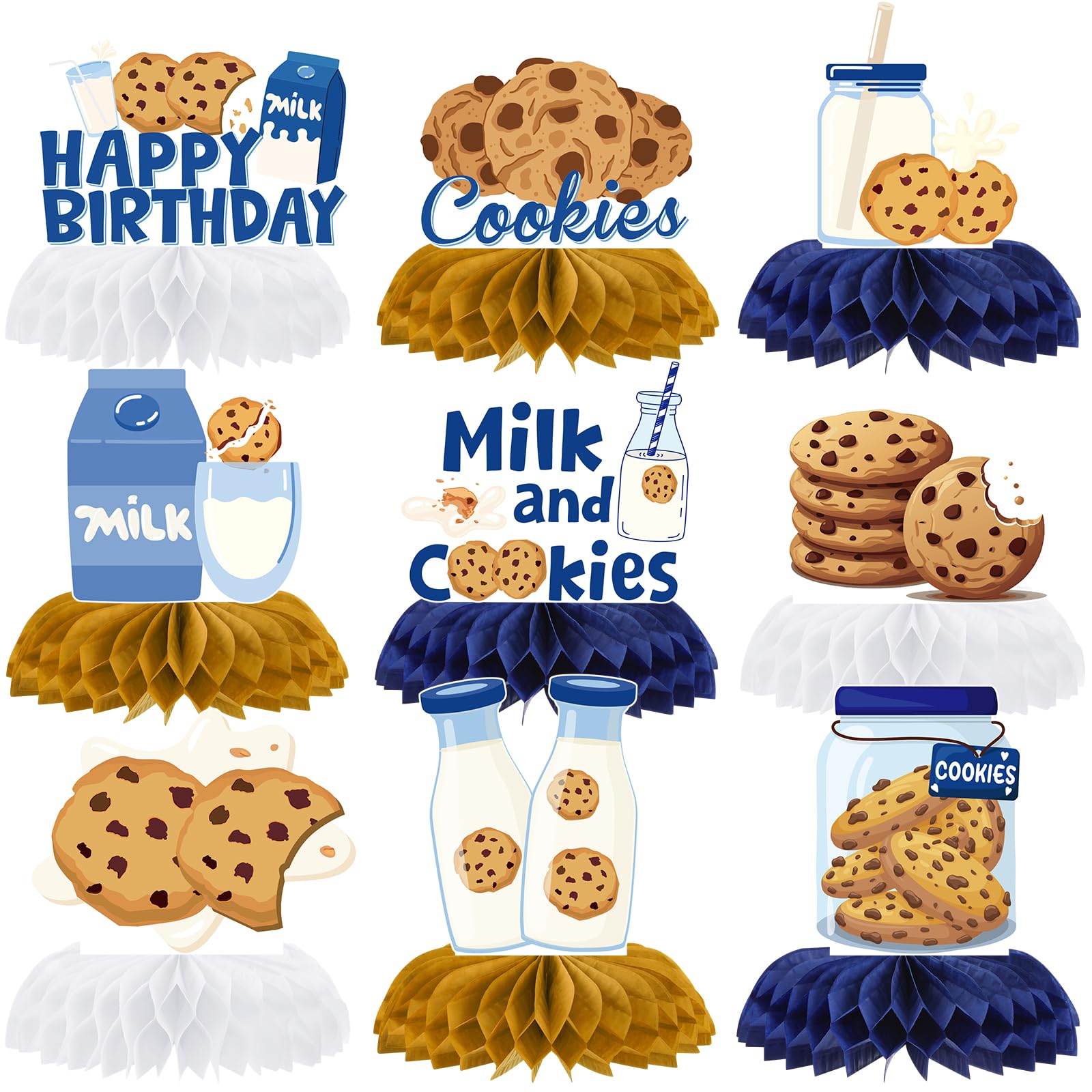 Hokinaa Milk Cookies Birthday Decorations - 9 Pcs Milk Cookie 1st ...