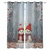 Hokiten Red Snowman Christmas Blackout Curtains | Light Blocking Print ...