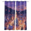 Hokiten Red Snowman Christmas Blackout Curtains | Light Blocking Print ...