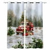Blue Purple Christmas Blackout Curtains | Light Blocking Print Window ...