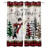 Hokiten Christmas Blackout Curtains | Light Blocking Print Window ...