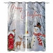 Hokiten Christmas Blackout Curtains | Light Blocking Print Window ...