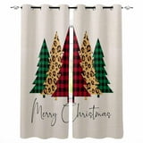 Hokiten Christmas Tree Blackout Curtains | Light Blocking Print Window ...