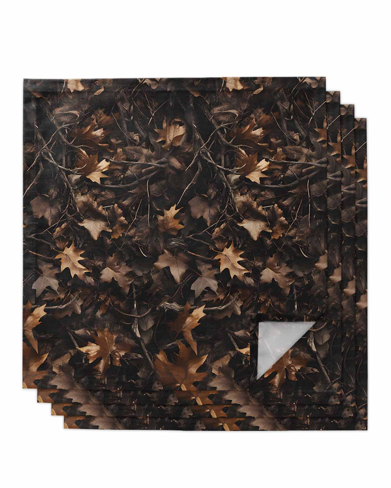 Hokiten Kitchen Dinner Napkins Set of 4 Withered LeavesVintage Brown ...