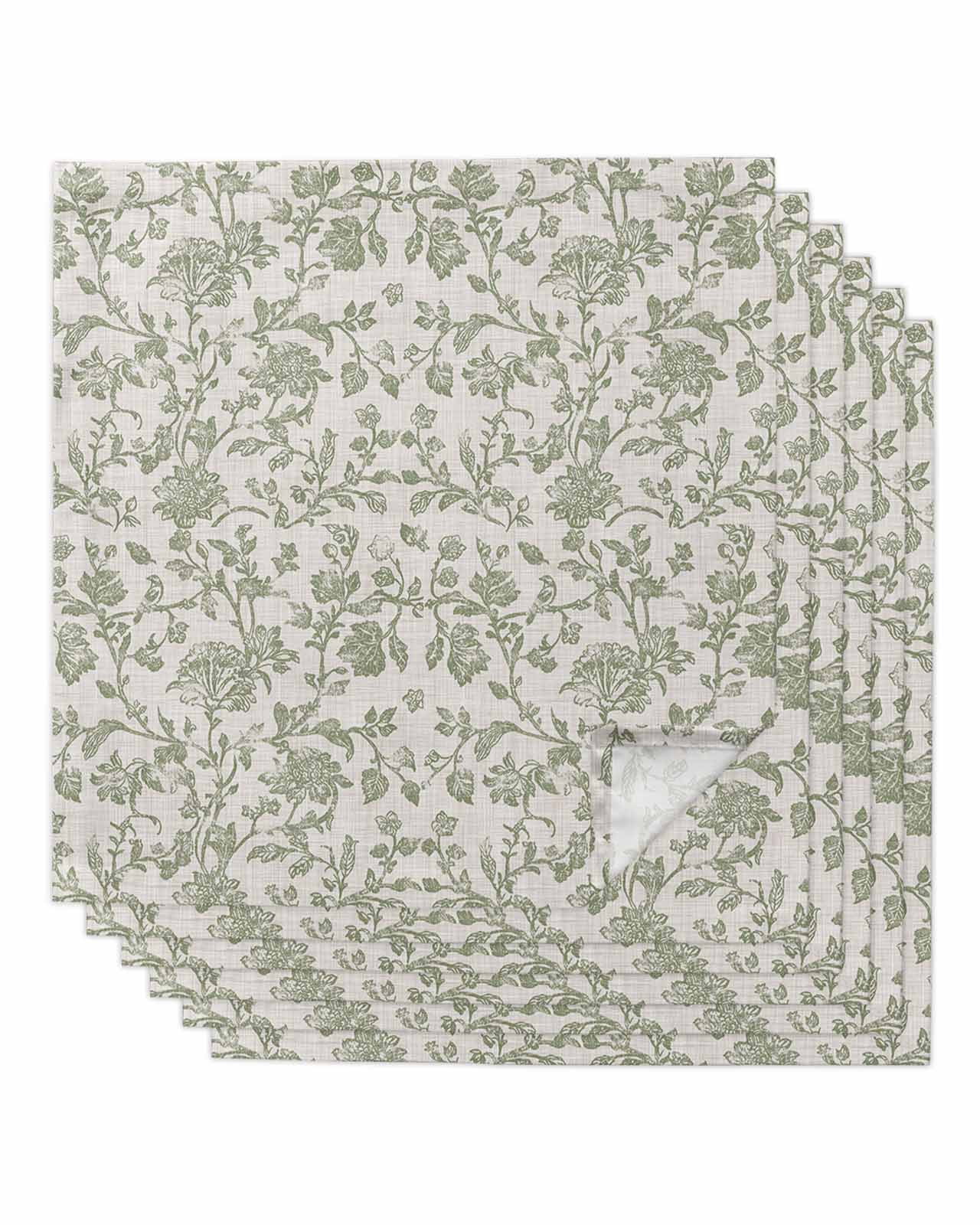 Hokiten Kitchen Dinner Napkins Set of 6 Farmhouse Sage Green Cloth ...
