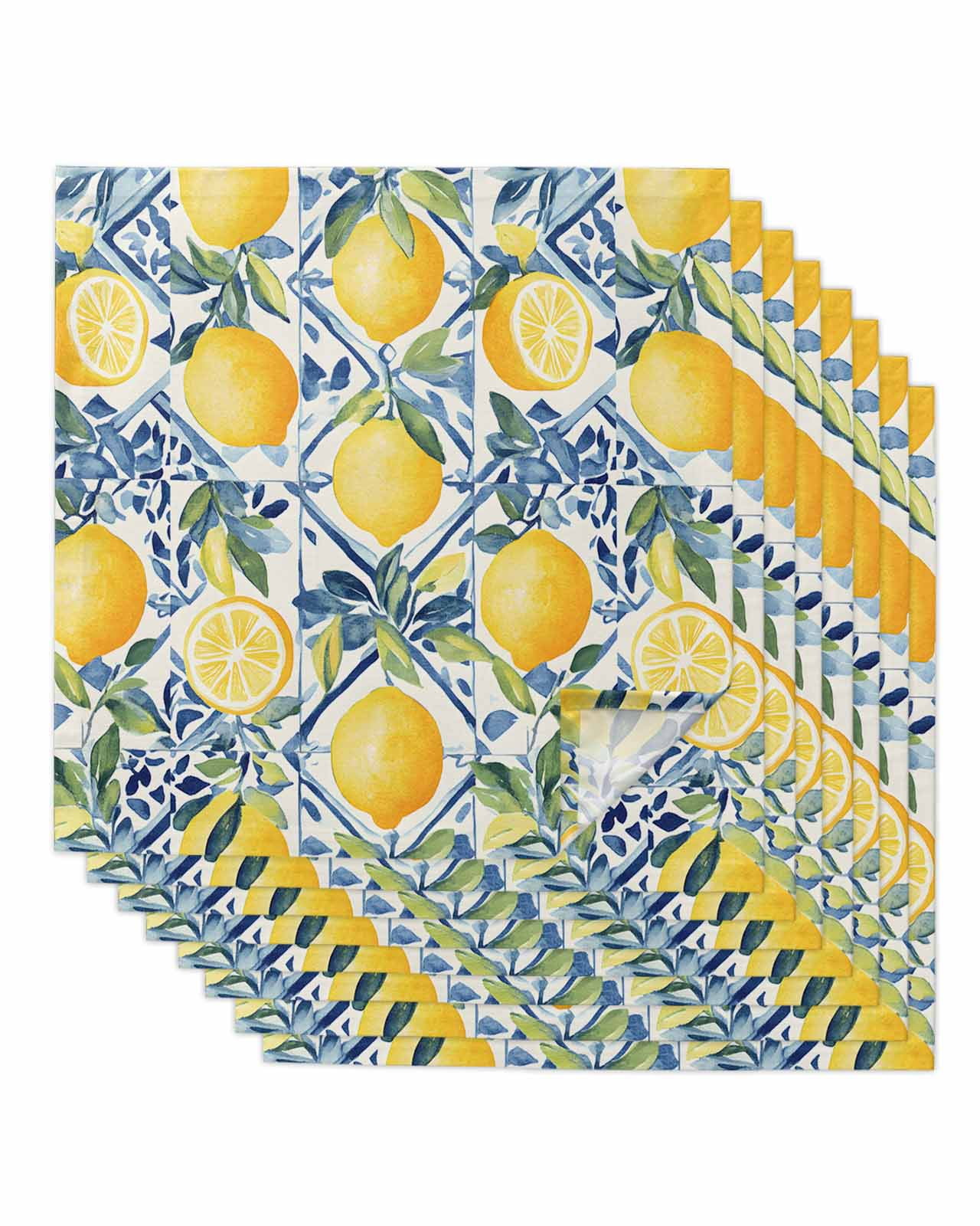 Hokiten Kitchen Dinner Napkins Set of 8 Lemon Fruit Cloth Napkins ...