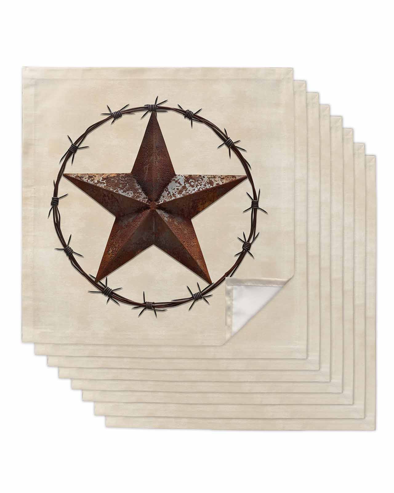 Hokiten Kitchen Dinner Napkins Set of 8 Texas Star Farmhouse Cloth ...