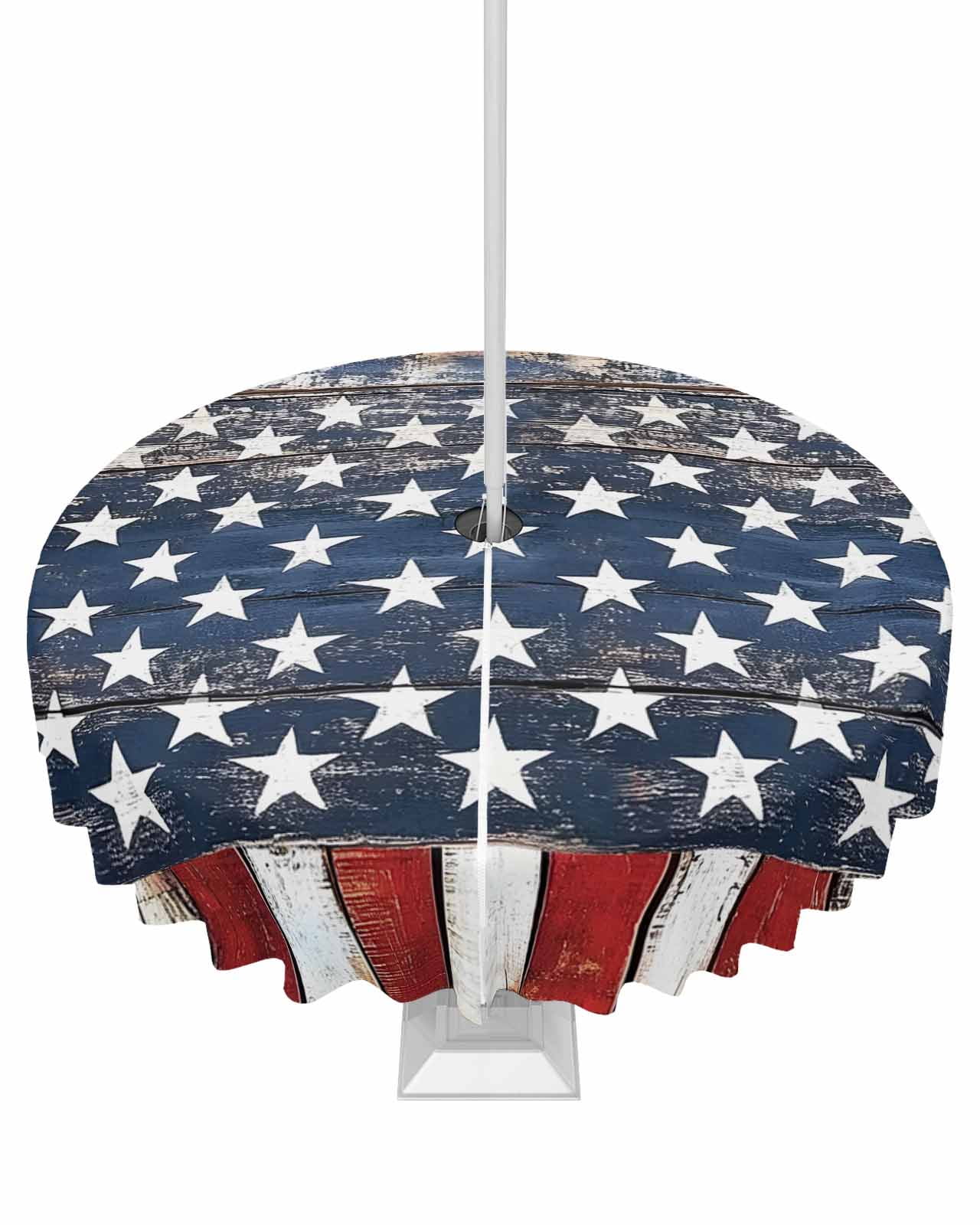 Hokiten Outdoor Tablecloths with Umbrella Hole & Zipper, 4th of July ...