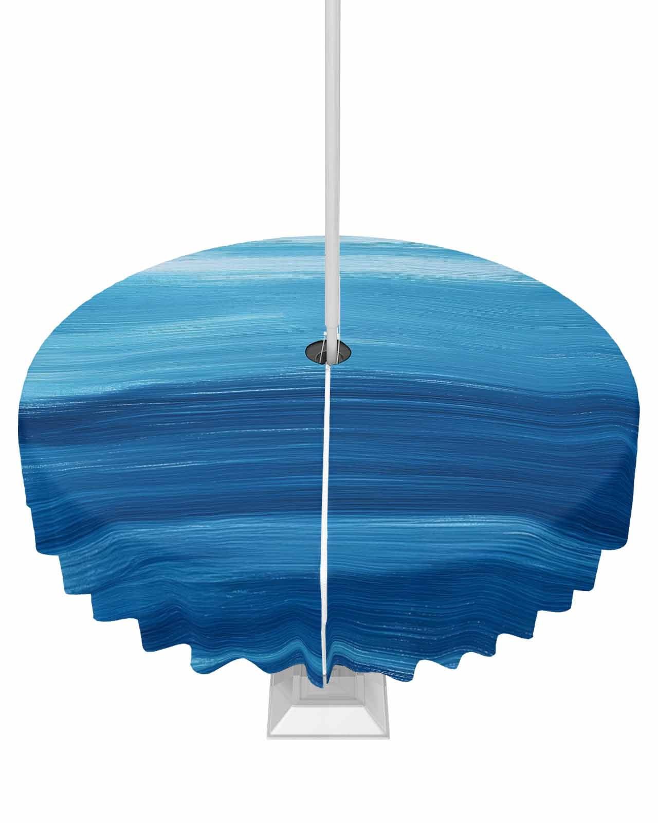 Hokiten Outdoor Tablecloths with Umbrella Hole & Zipper, Blue Ombre ...