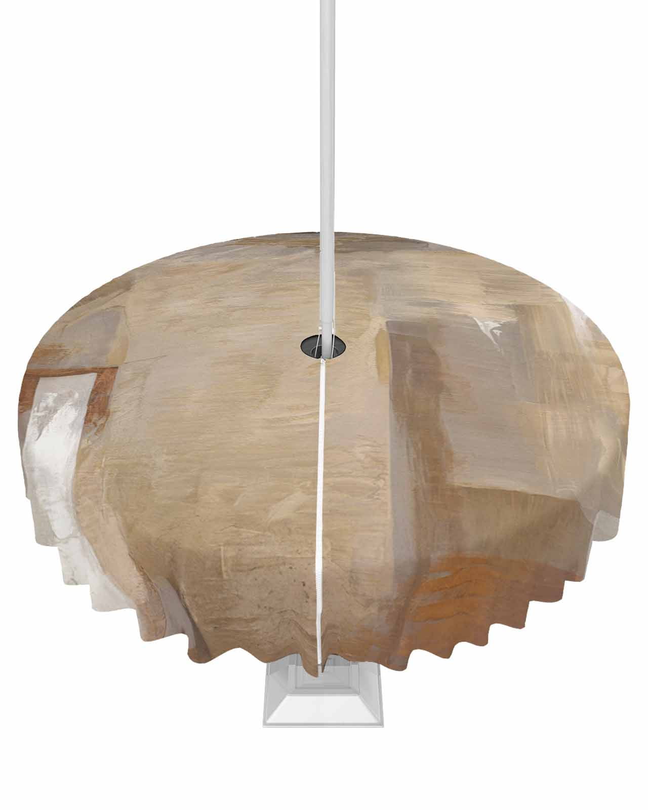 Hokiten Outdoor Tablecloths with Umbrella Hole & Zipper, Brown Painting ...