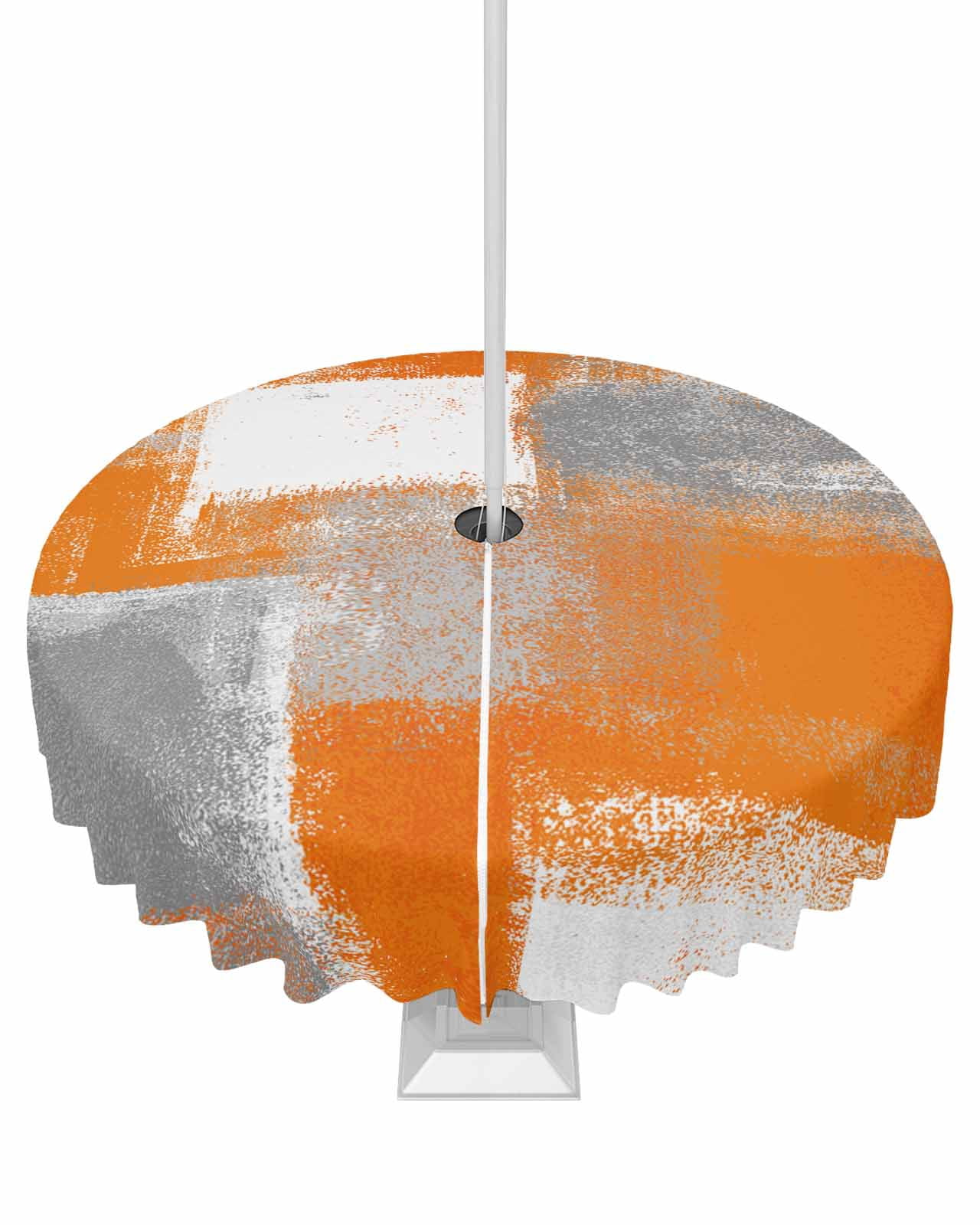 Hokiten Outdoor Tablecloths with Umbrella Hole & Zipper, Burnt Orange ...