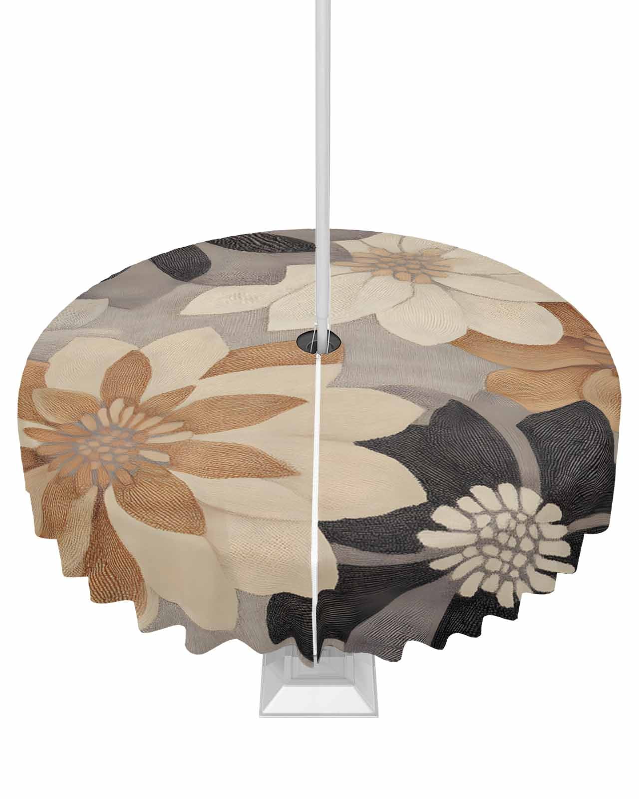 Hokiten Outdoor Tablecloths with Umbrella Hole & Zipper, Burnt Orange ...