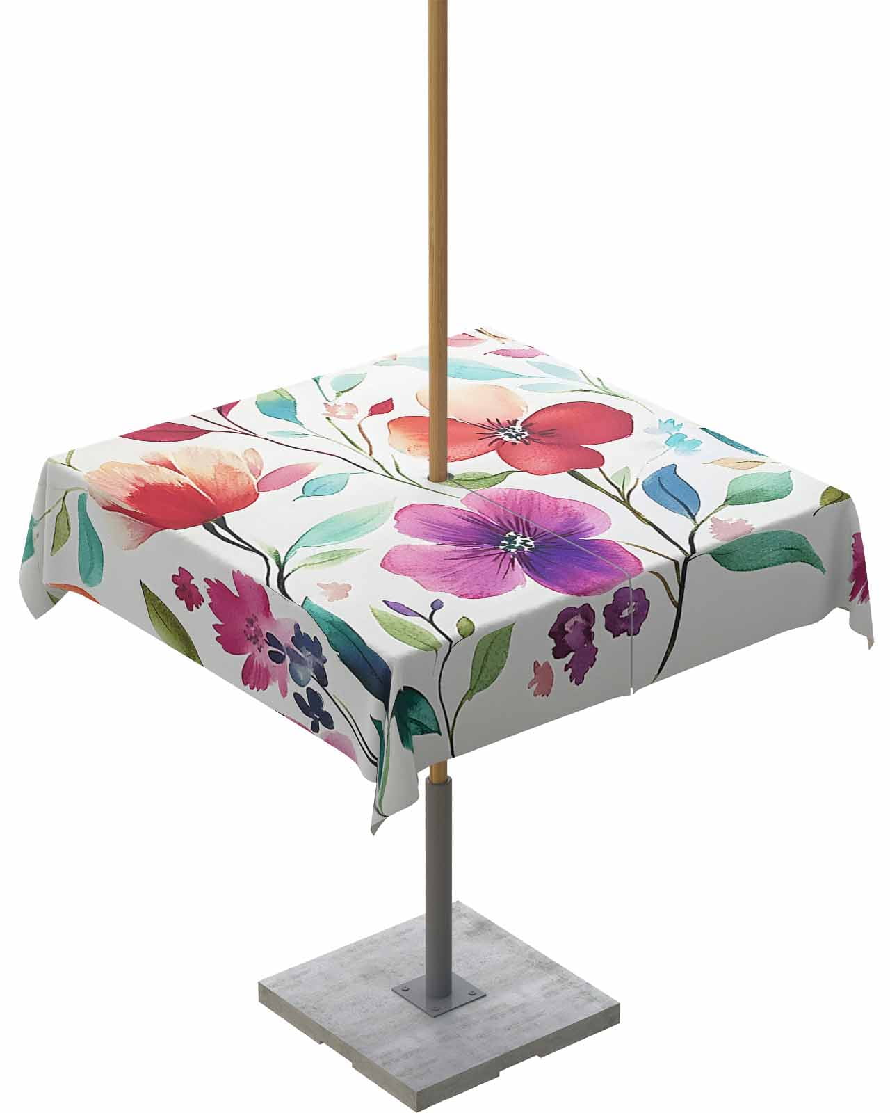 Hokiten Outdoor Tablecloths with Umbrella Hole & Zipper, Colorful ...