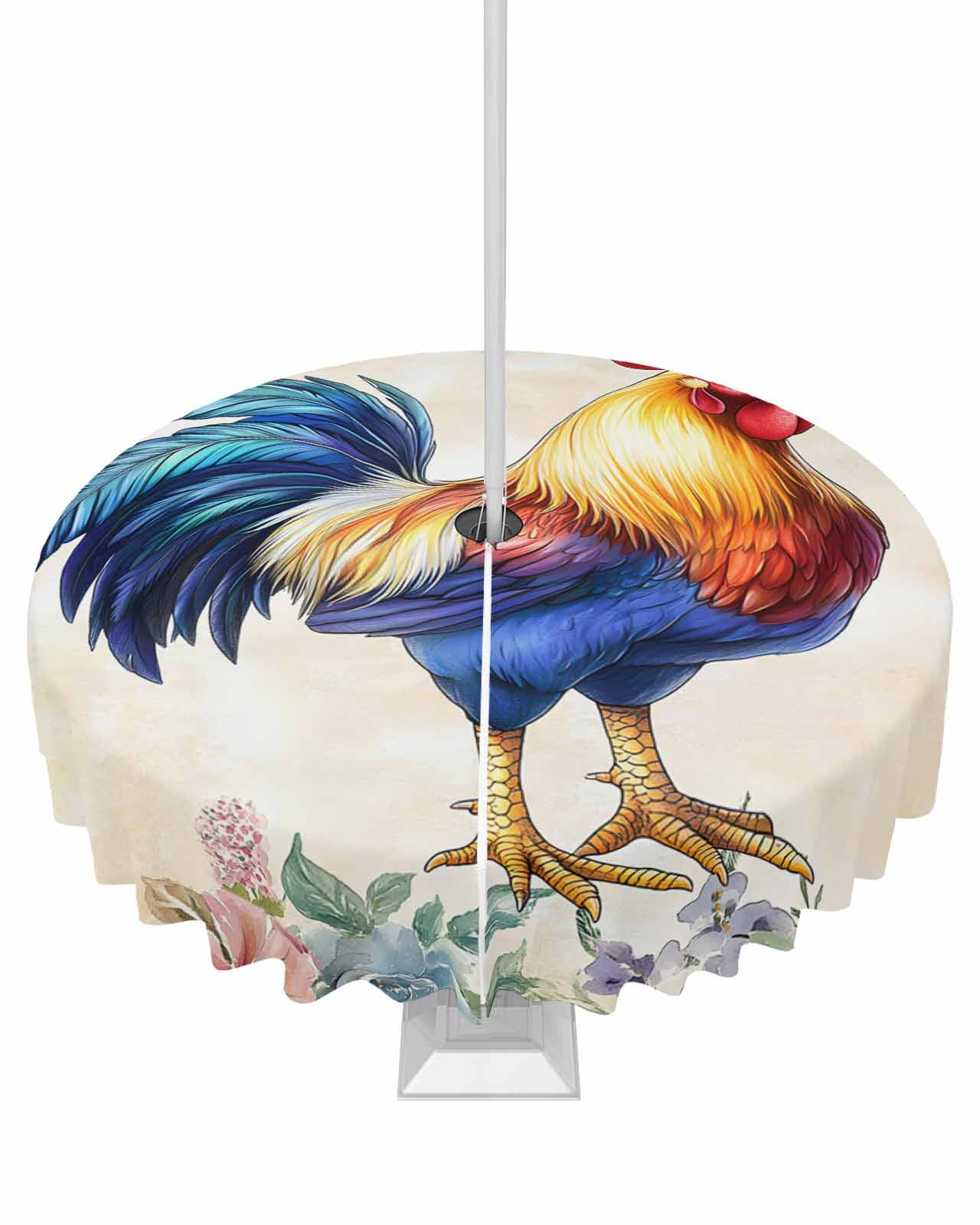 Hokiten Outdoor Tablecloths with Umbrella Hole & Zipper, Farmhouse ...