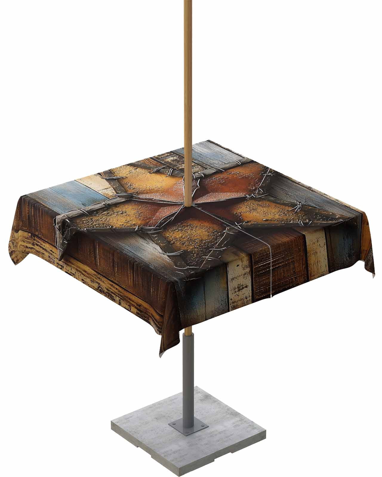 Hokiten Outdoor Tablecloths with Umbrella Hole & Zipper, Farmhouse ...