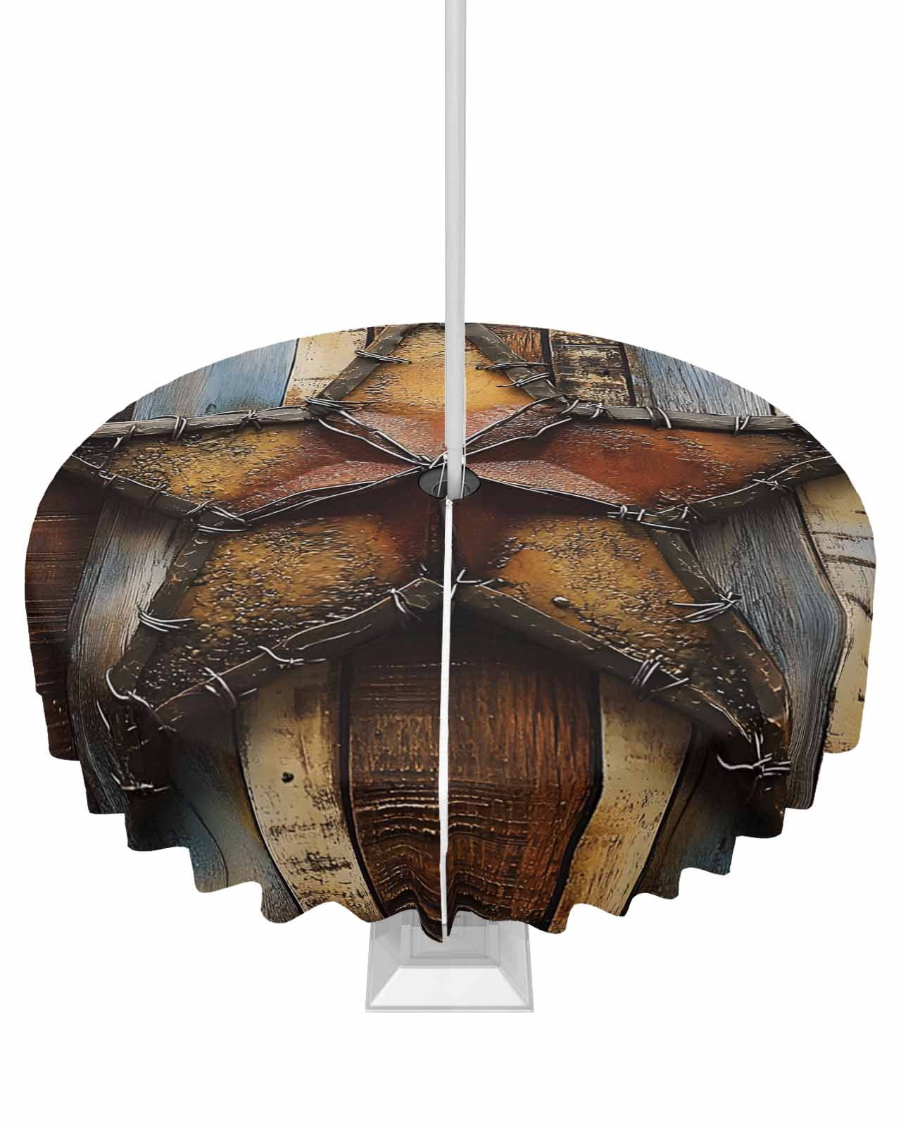 Hokiten Outdoor Tablecloths with Umbrella Hole & Zipper, Farmhouse ...