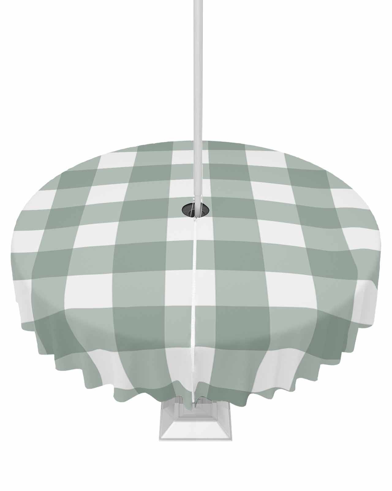 Hokiten Outdoor Tablecloths with Umbrella Hole & Zipper, Green ...