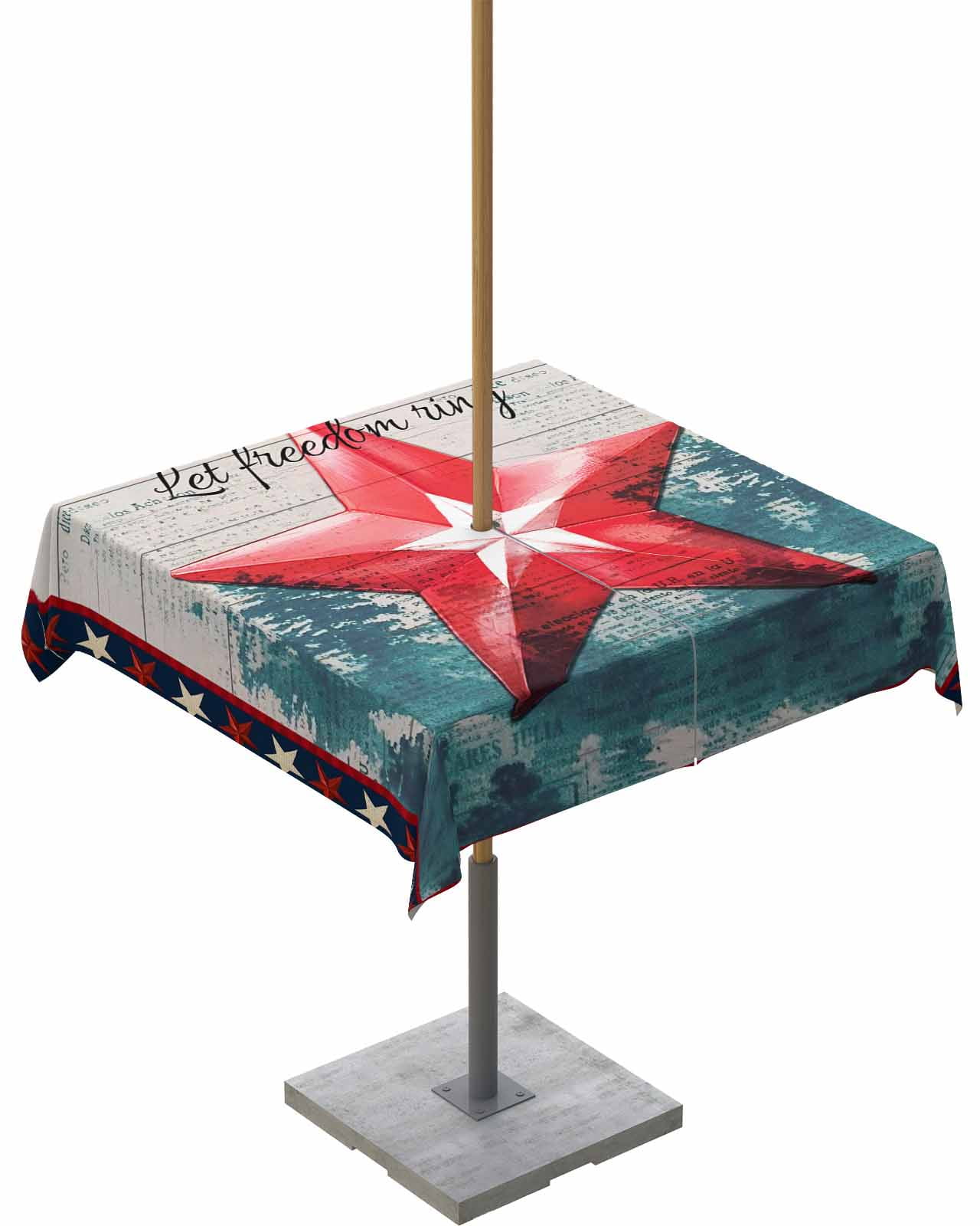 Hokiten Outdoor Tablecloths with Umbrella Hole & Zipper, Independence ...