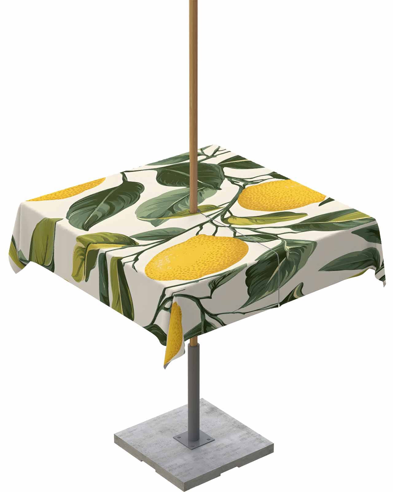 Hokiten Outdoor Tablecloths with Umbrella Hole & Zipper, Lemon 60x60 ...