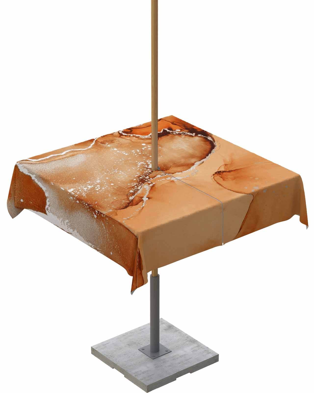 Hokiten Outdoor Tablecloths with Umbrella Hole & Zipper, Marble Burnt ...
