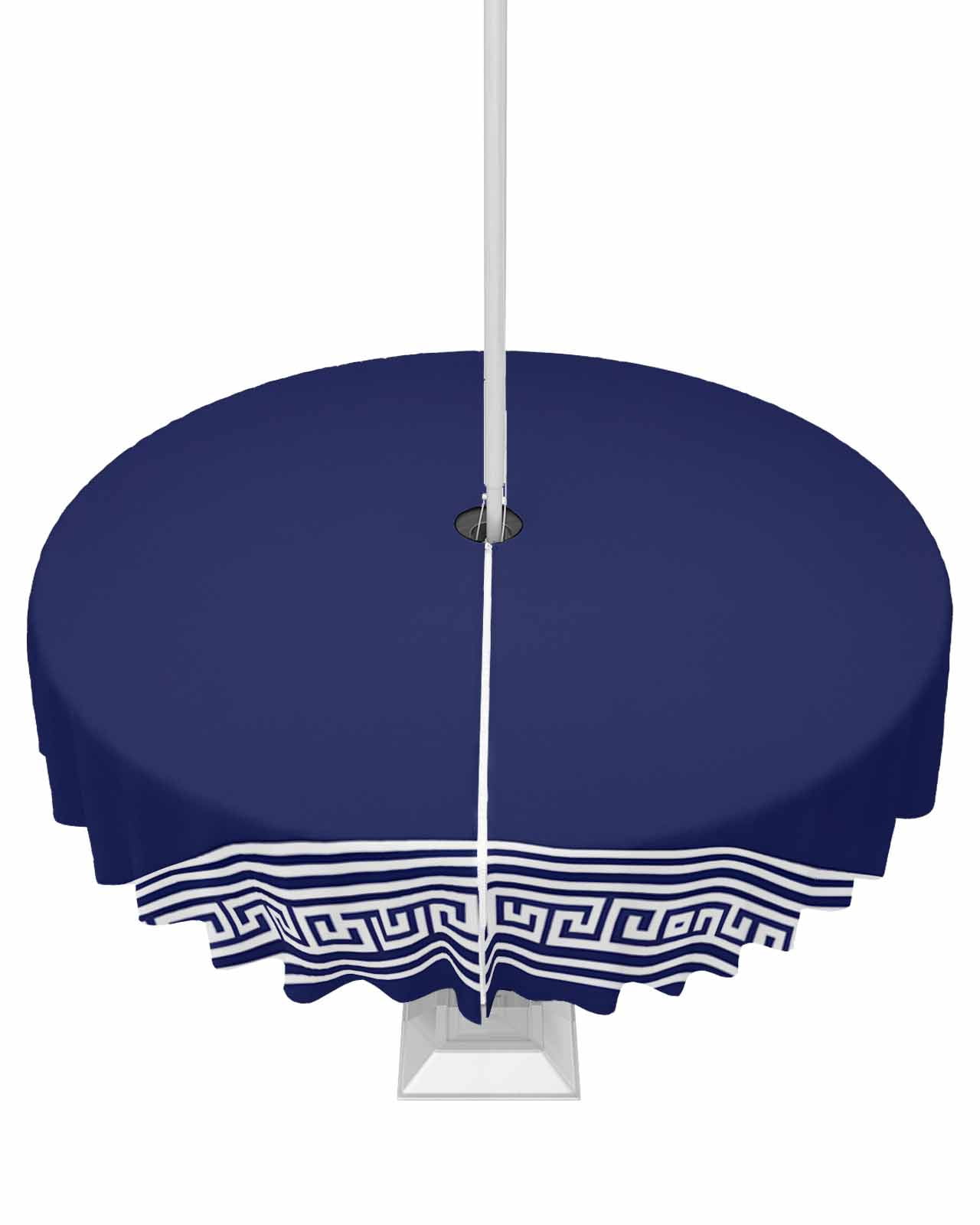 Hokiten Outdoor Tablecloths with Umbrella Hole & Zipper, Navy Blue ...