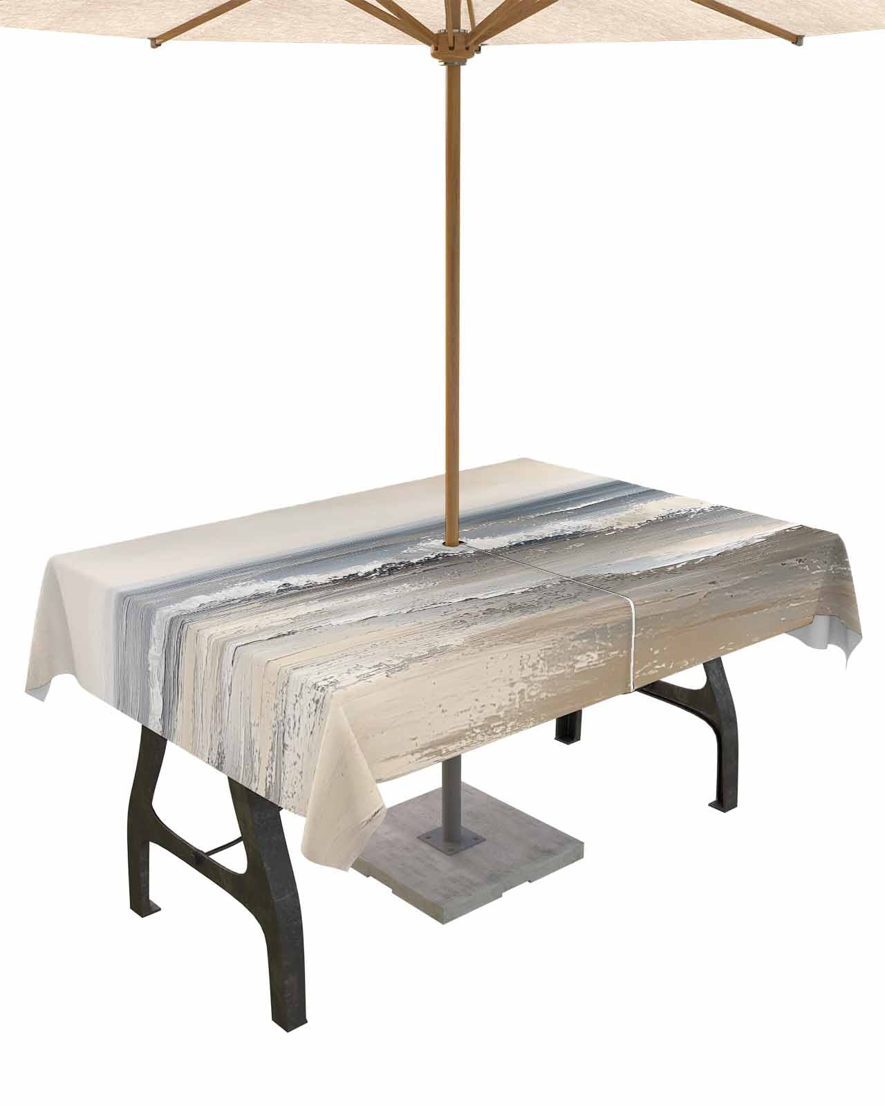 Hokiten Outdoor Tablecloths with Umbrella Hole & Zipper, Ocean ...