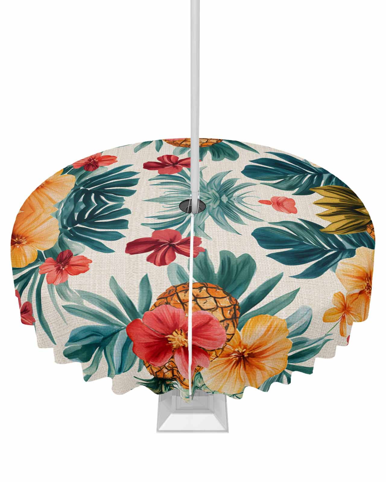 Hokiten Outdoor Tablecloths with Umbrella Hole & Zipper, Palm Tree ...