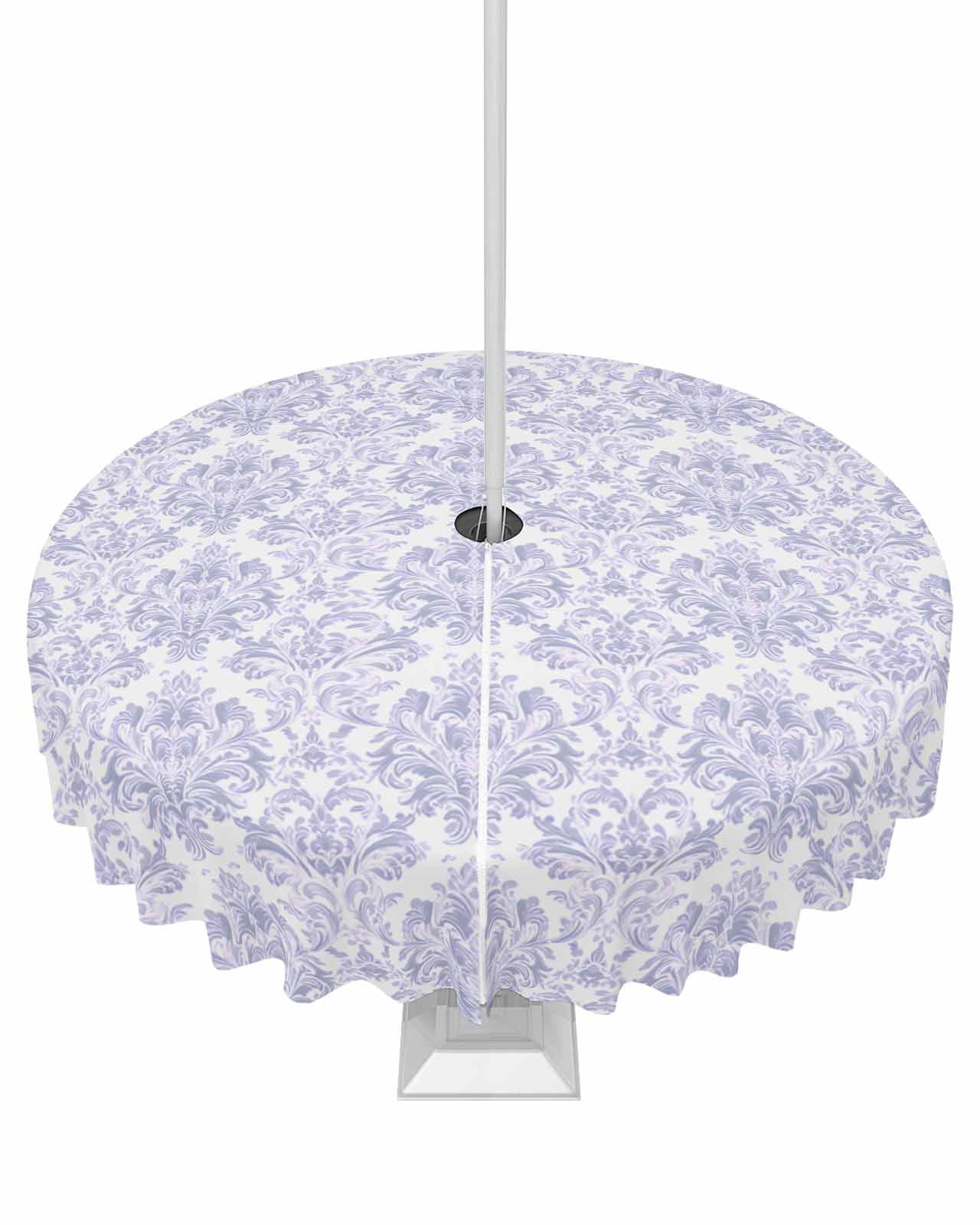 Hokiten Outdoor Tablecloths with Umbrella Hole & Zipper, Purple Baroque ...