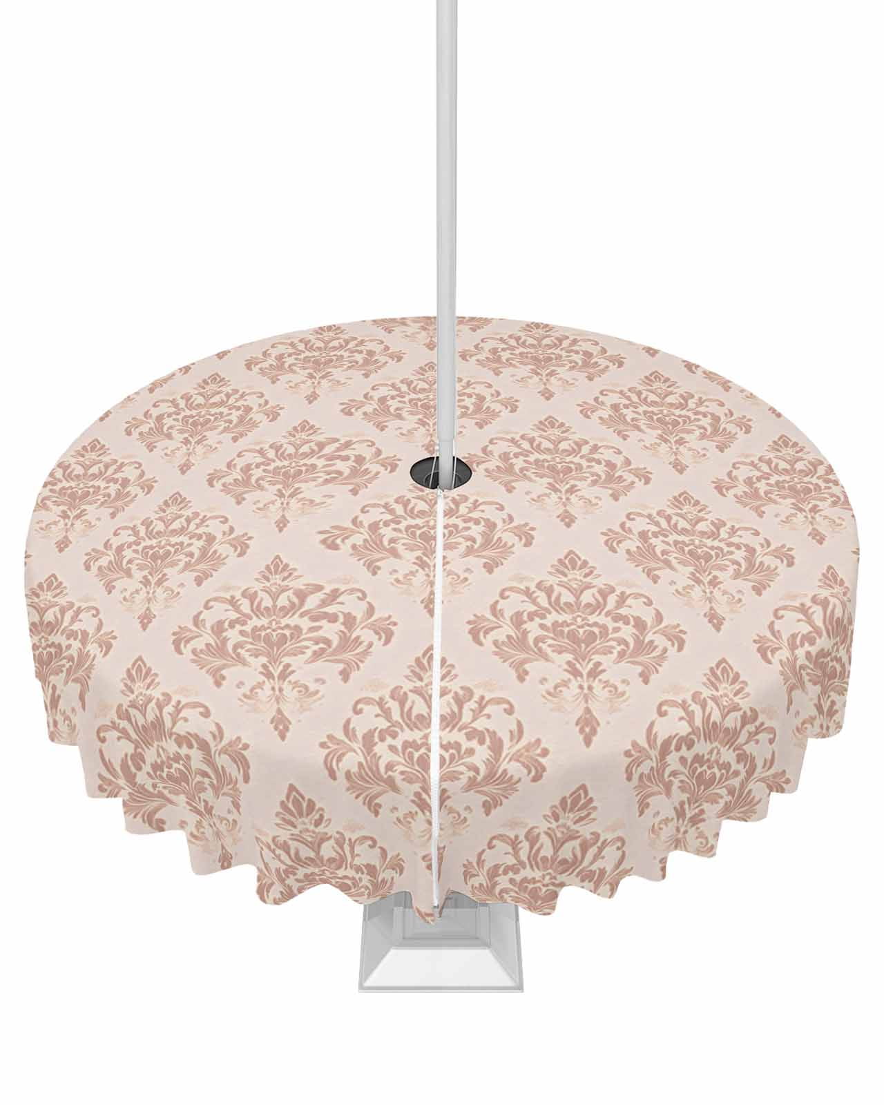 Hokiten Outdoor Tablecloths with Umbrella Hole & Zipper, Red Floral ...