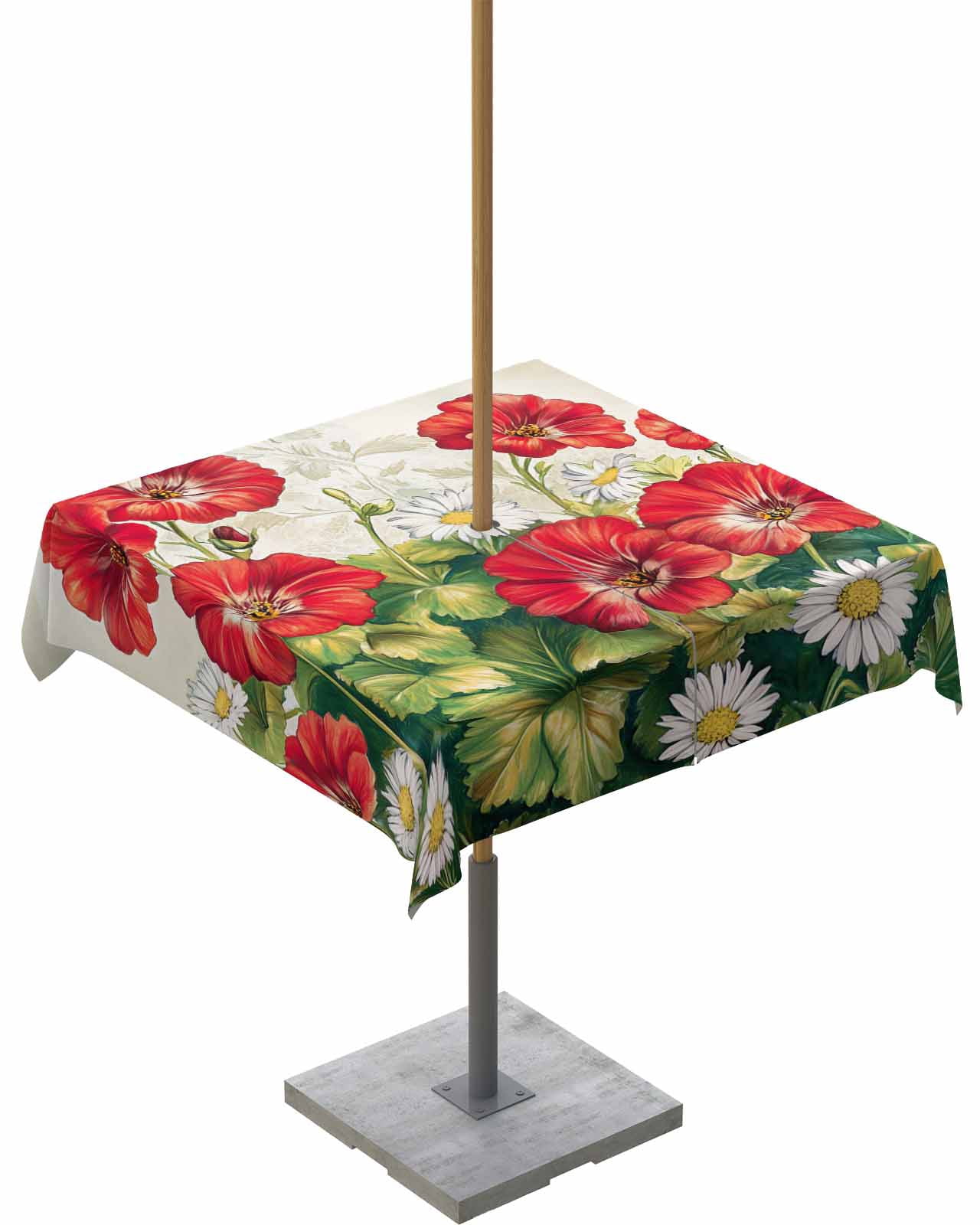 Hokiten Outdoor Tablecloths with Umbrella Hole & Zipper, Red White ...