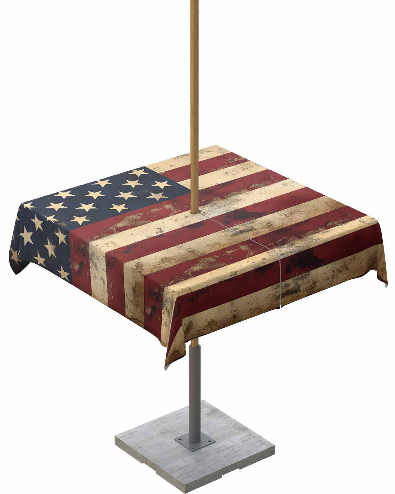 Hokiten Outdoor Tablecloths with Umbrella Hole & Zipper, Retro American ...