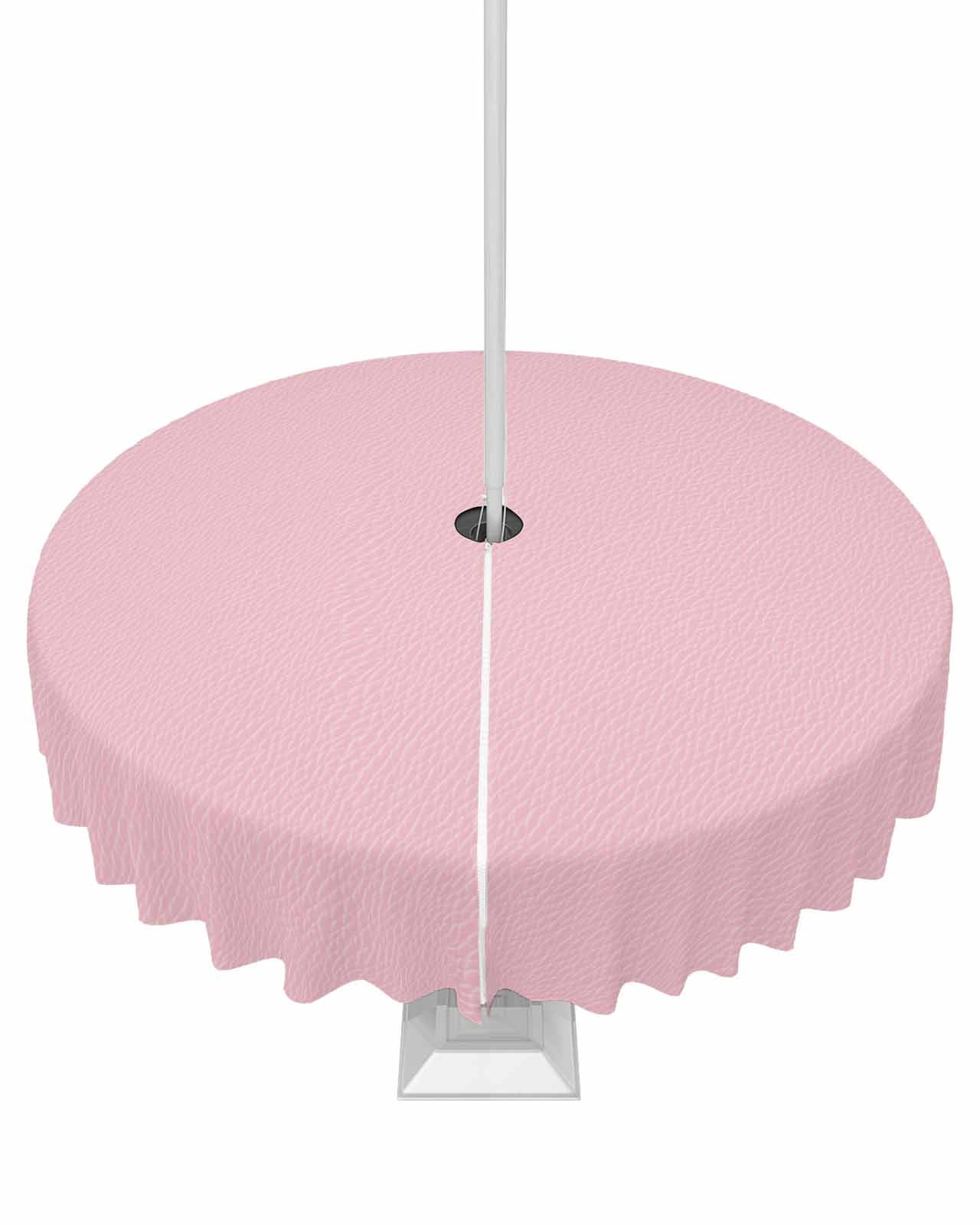 Hokiten Outdoor Tablecloths with Umbrella Hole & Zipper, Solid Pink ...