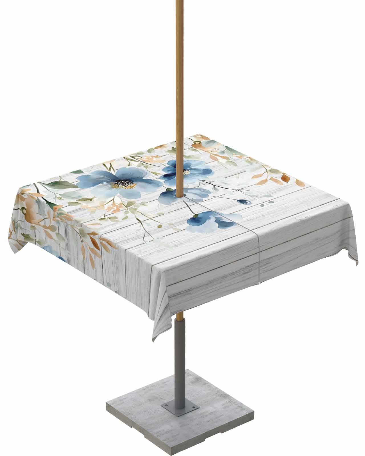 Hokiten Outdoor Tablecloths with Umbrella Hole & Zipper, Spring Floral ...