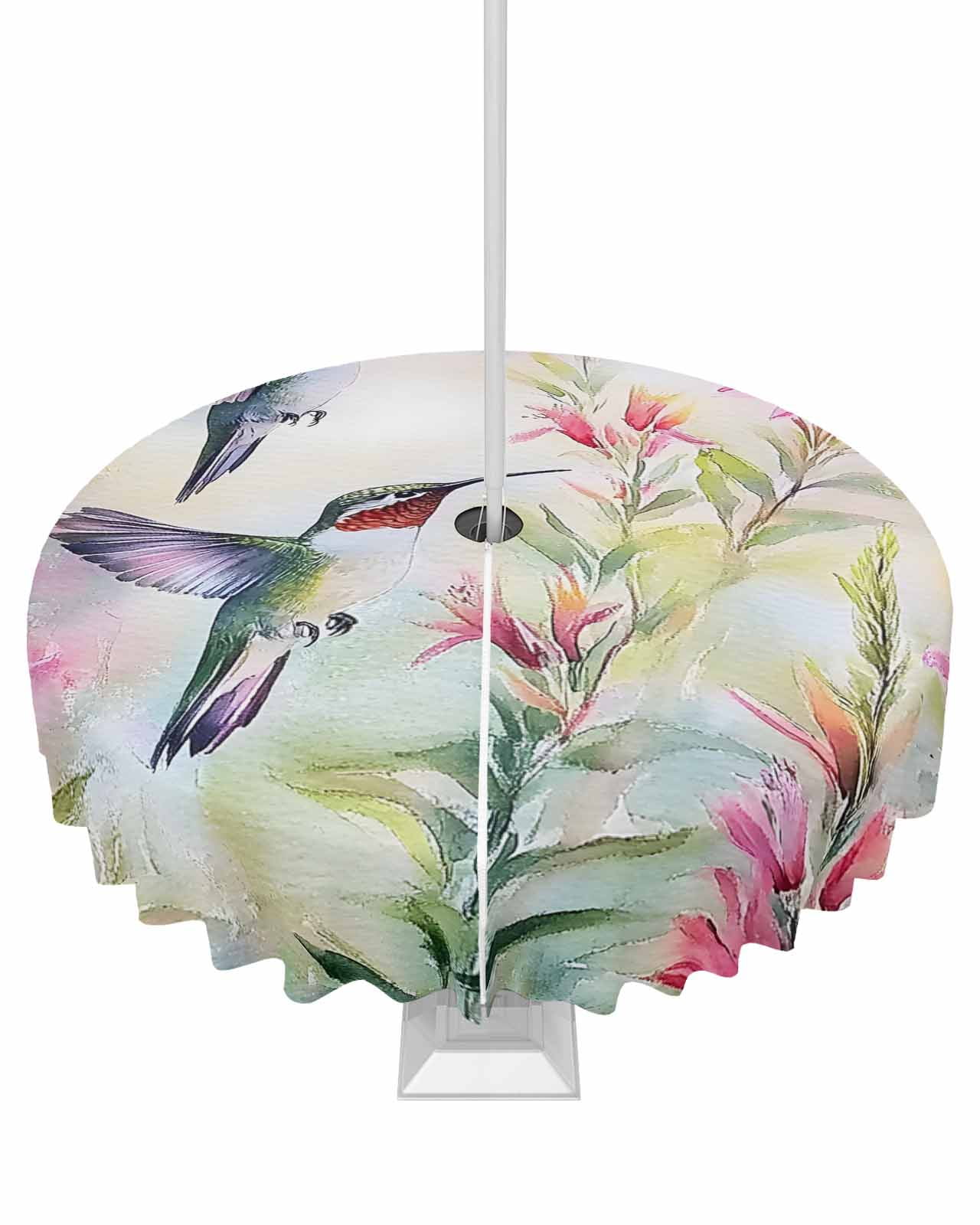 Hokiten Outdoor Tablecloths with Umbrella Hole & Zipper, Spring ...