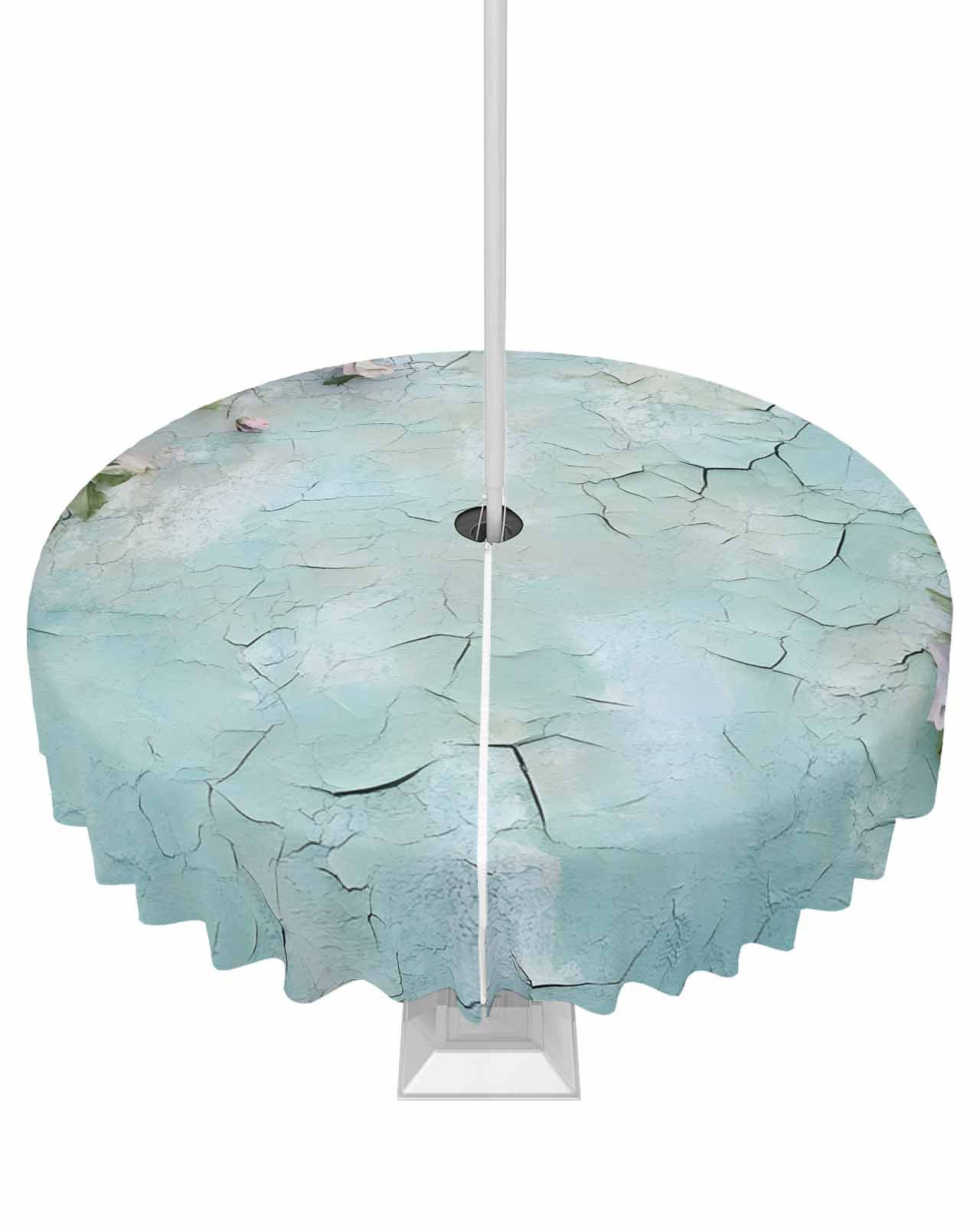 Hokiten Outdoor Tablecloths with Umbrella Hole & Zipper, Spring Pink ...