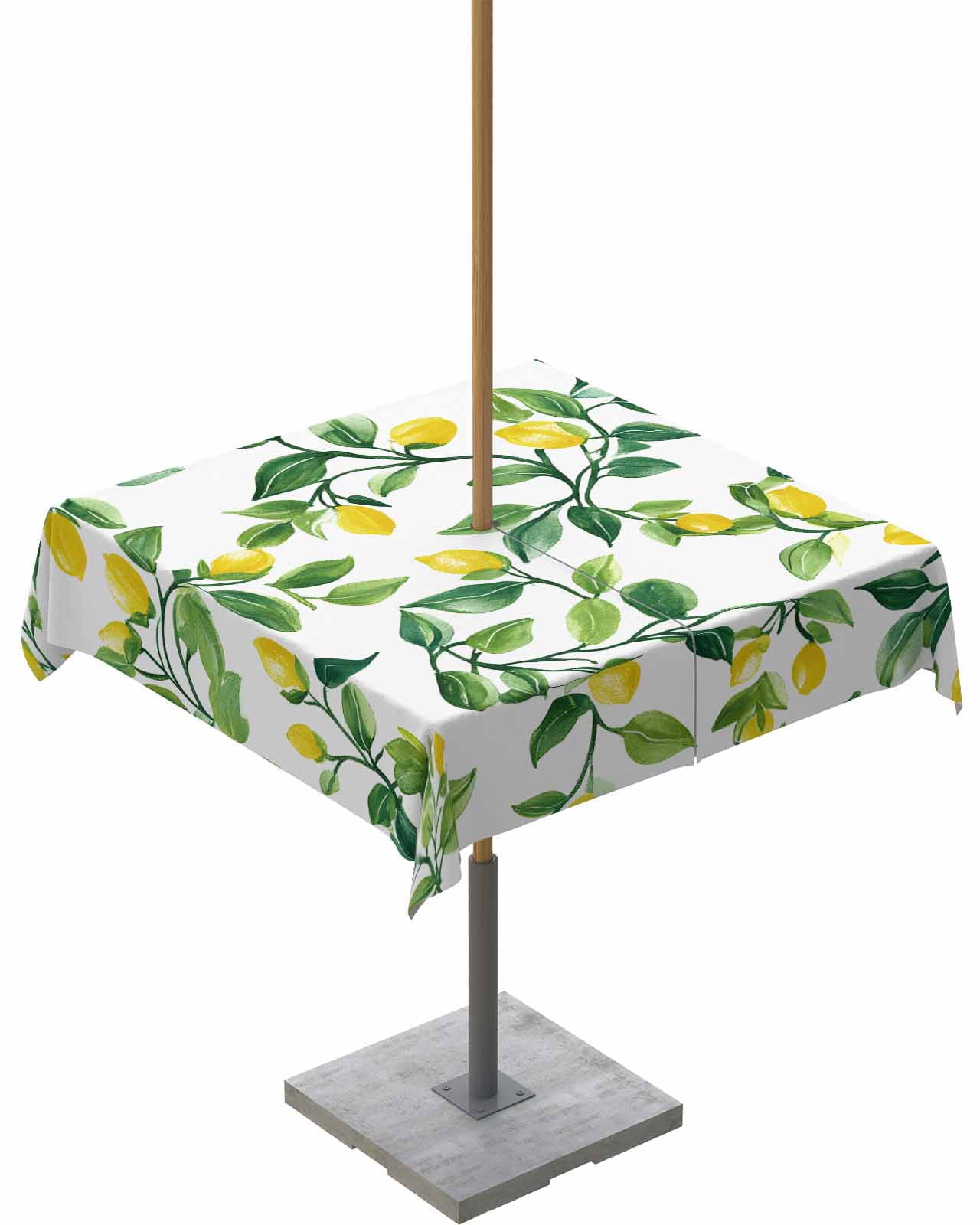 Hokiten Outdoor Tablecloths with Umbrella Hole & Zipper, Summer Lemon ...