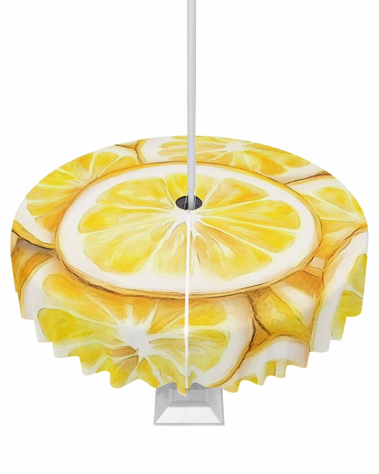 Hokiten Outdoor Tablecloths with Umbrella Hole & Zipper, Summer Lemon ...