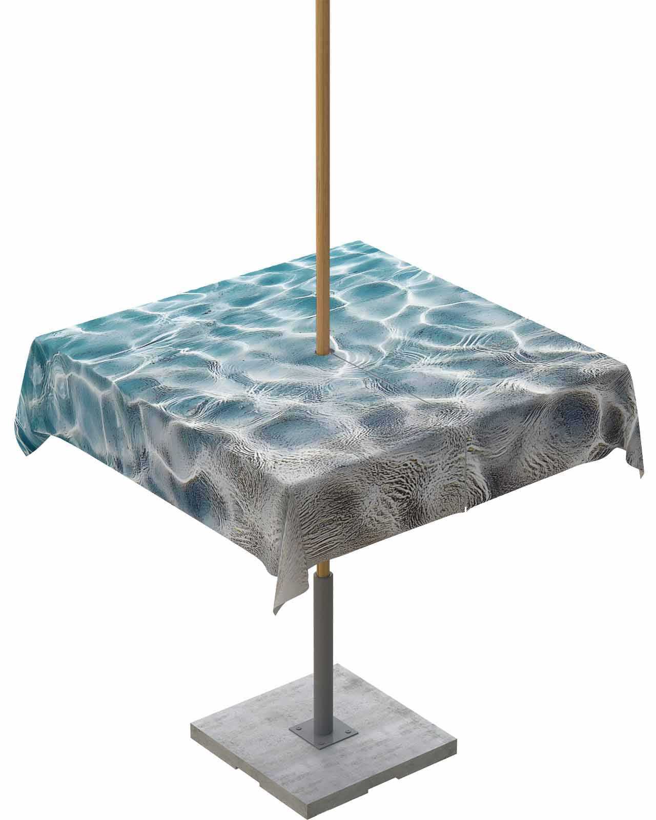 Hokiten Outdoor Tablecloths with Umbrella Hole & Zipper, Summer Ocean ...