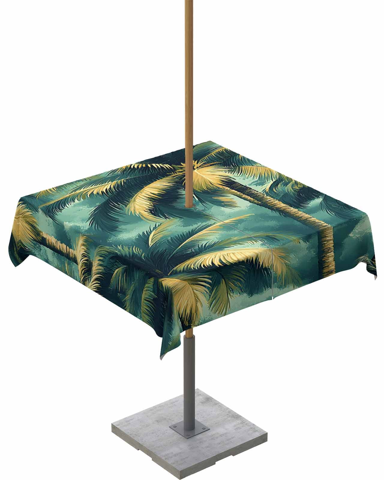 Hokiten Outdoor Tablecloths with Umbrella Hole & Zipper, Summer Trees ...