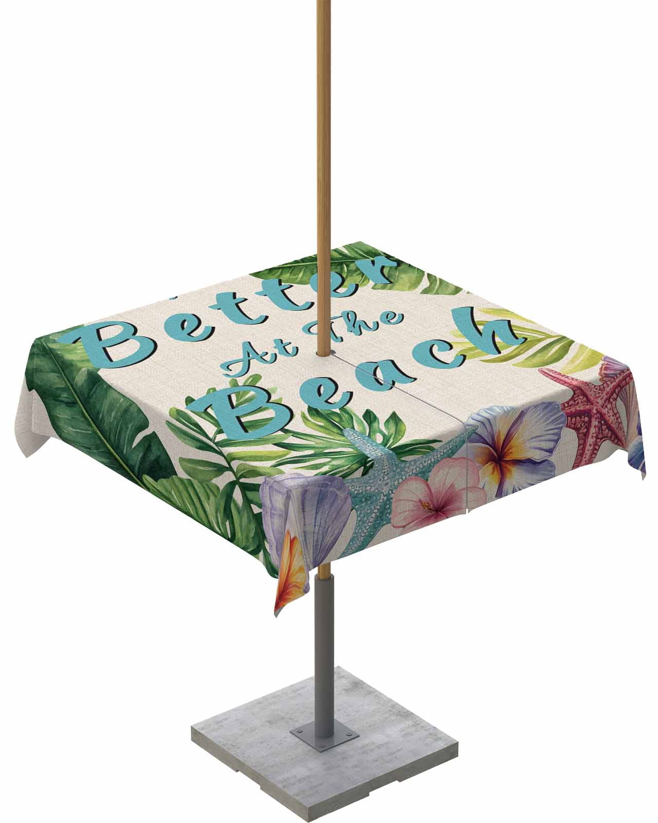 Hokiten Outdoor Tablecloths with Umbrella Hole & Zipper, Summer ...