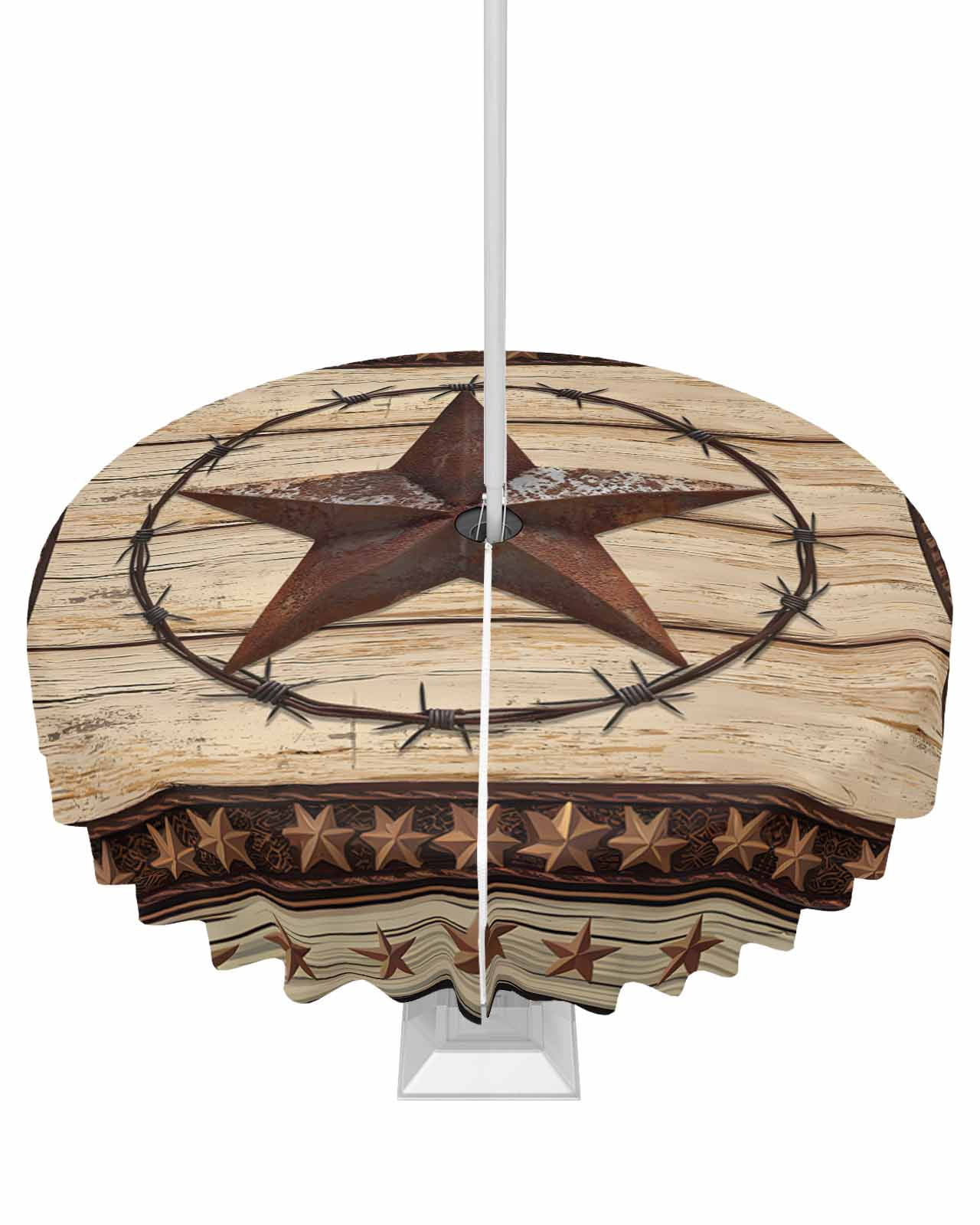 Hokiten Outdoor Tablecloths with Umbrella Hole & Zipper, Texas Star ...